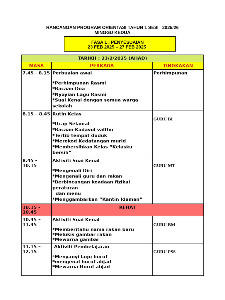 Rancangan Transisi 2025 KKM Baru - 2 | PDF
