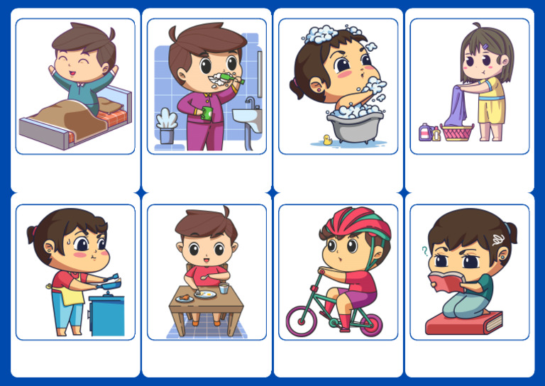 Kegiatan Sehari-Hari Flashcard | PDF