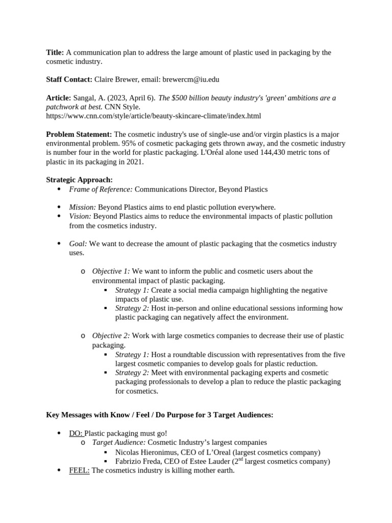 SCP Strategic Communications Plan | PDF | Social Media | Popular ...