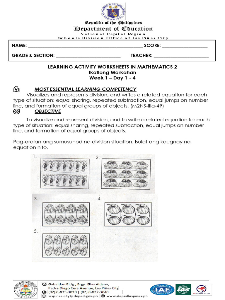 Q3 G2 Worksheets (2021 2022) | PDF | Elementary Mathematics | Arithmetic