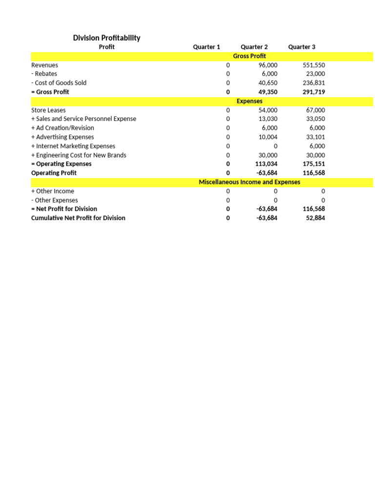Division Profitability Analysis Report | PDF