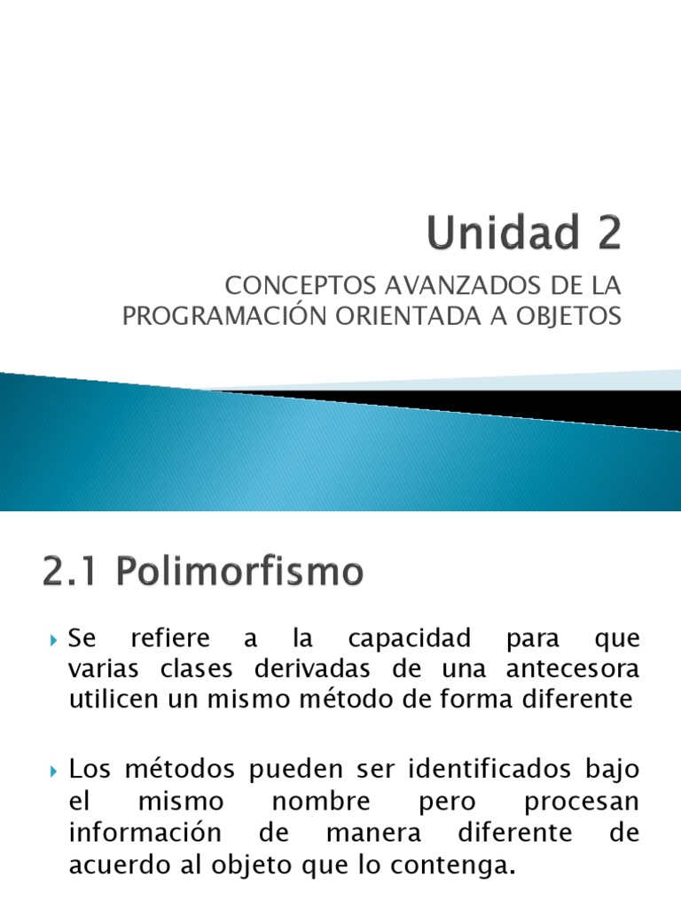 POO Conceptos Avanzados | PDF | Objeto (informática) | Programación ...