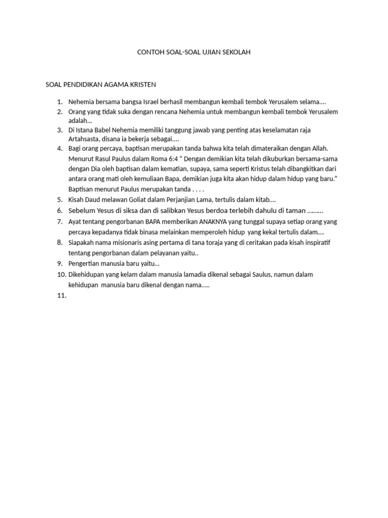 Contoh Soal Pak Dan Pia | PDF