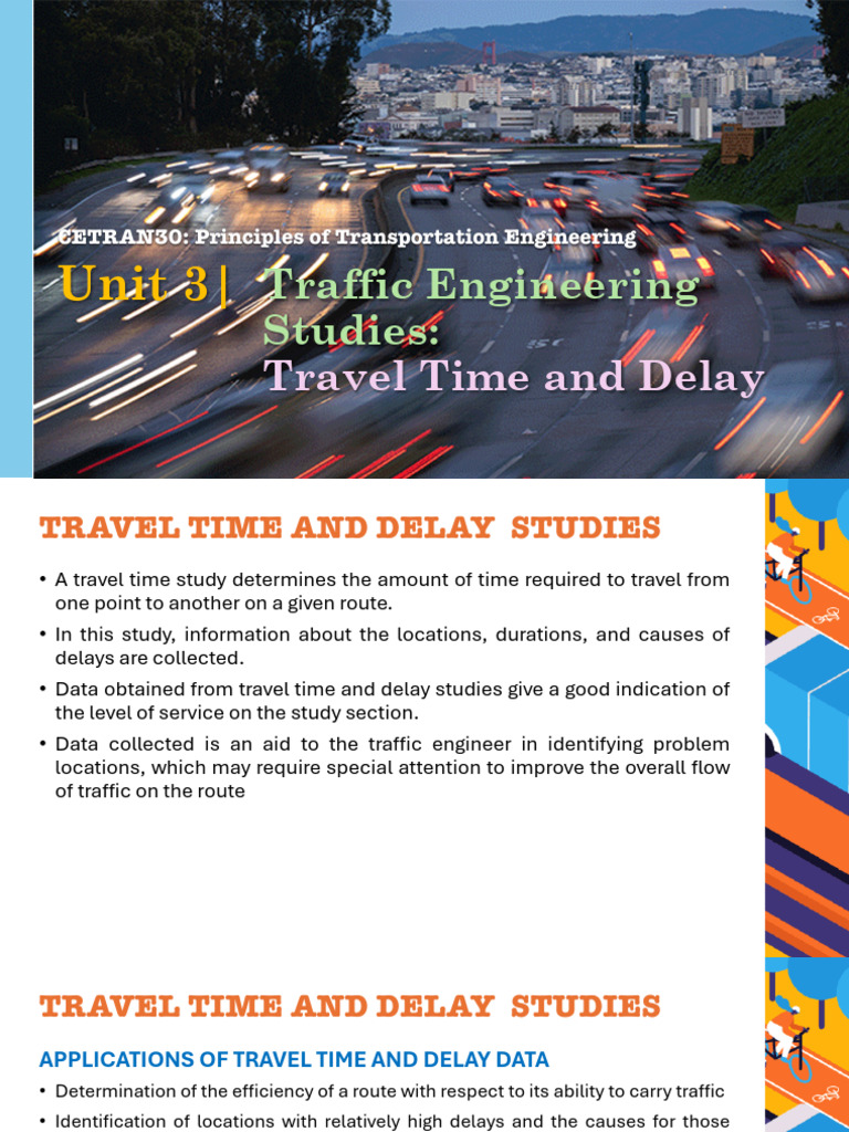 Travel Time and Delay Study Overview | PDF | Traffic | Transport