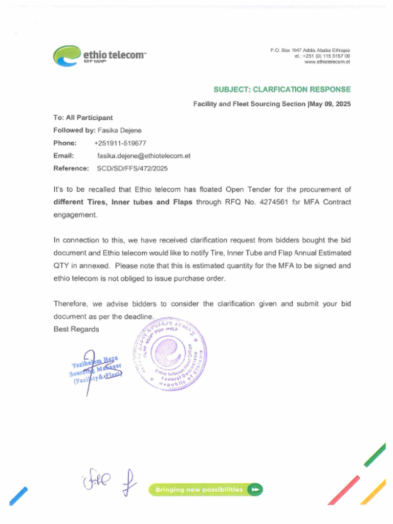 Clarification Response Letter For Tire Flap and Tube MFA | PDF