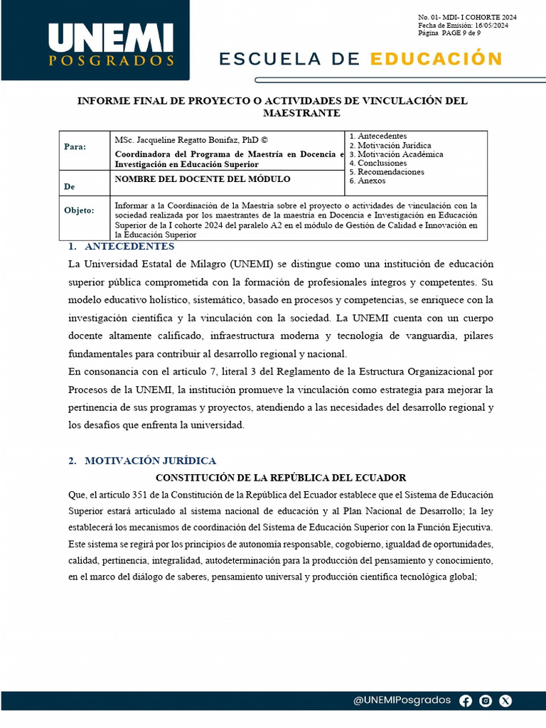INFORME FINAL VINCULACIÓN - GRUPO 1-Signed-Signed-Signed | PDF | Sociedad | Institución