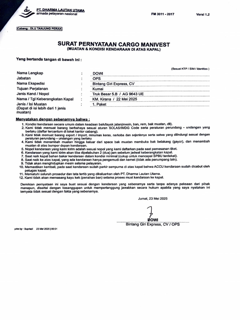 SPM Bintang Giri Expres (KIRANA) | PDF