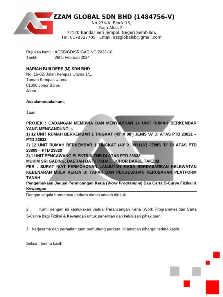 Pengemukaan Jadual Perancangan Kerja (Work Programme) Dan Carta S-Curve ...