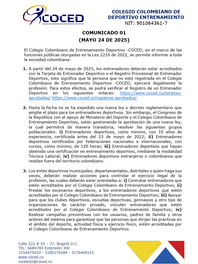 Comunicado Coced | PDF | Colombia