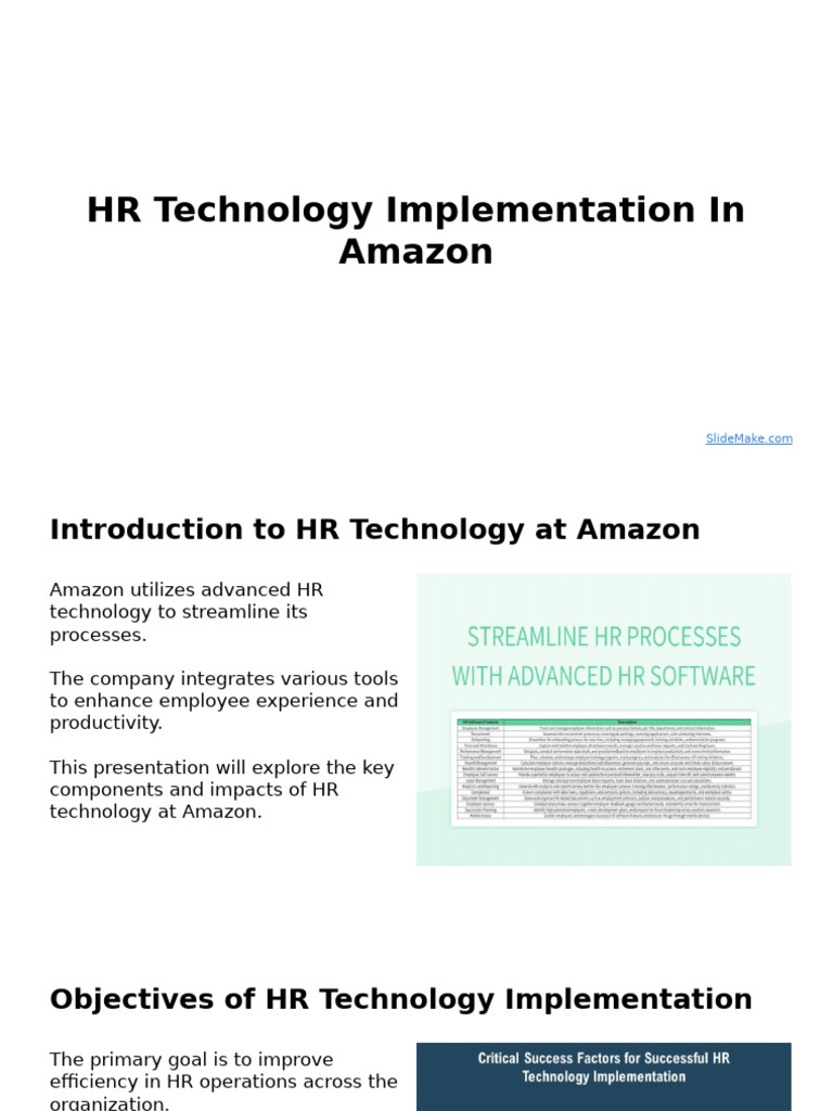 HR Technology Implementation in Amazon | PDF | Human Resources ...