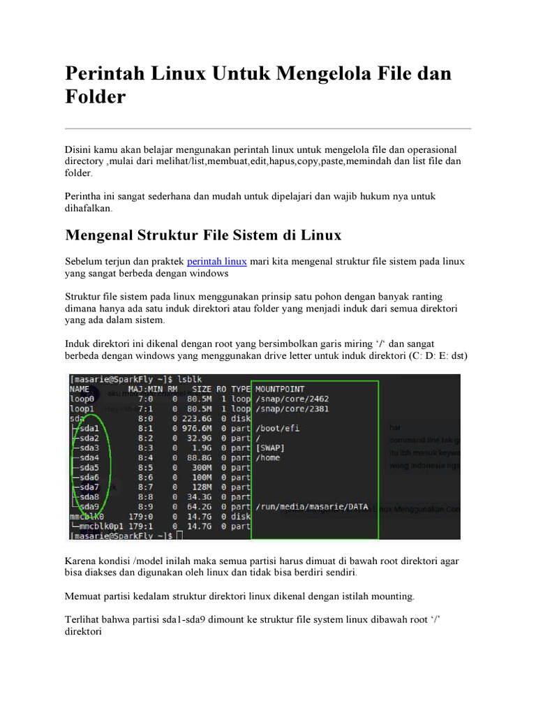 Perintah Linux Untuk Mengelola File Dan Folder | PDF