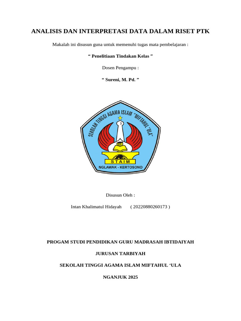 Analisis Dan Interpretasi Data Dalam Riset PTK | PDF