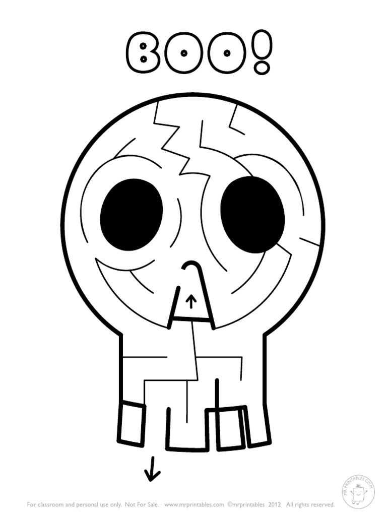 Mrprintables Puzzle Maze Skull | PDF