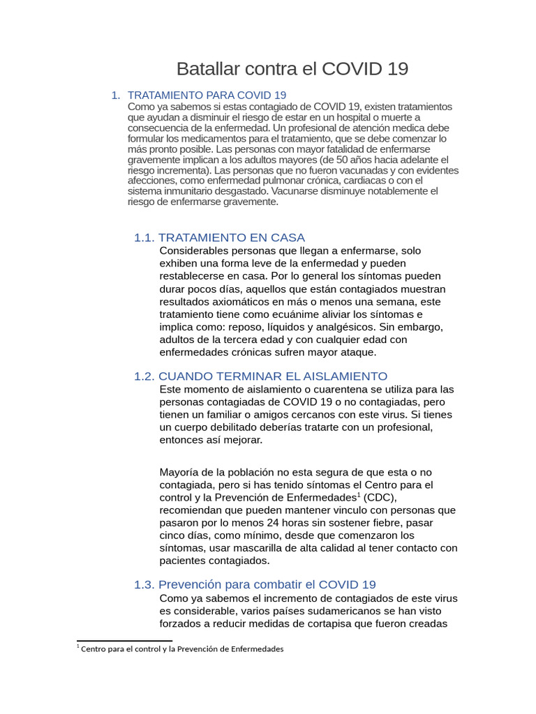 Batallar El Covid 19 | PDF | Ciencias de la Salud | Medicina