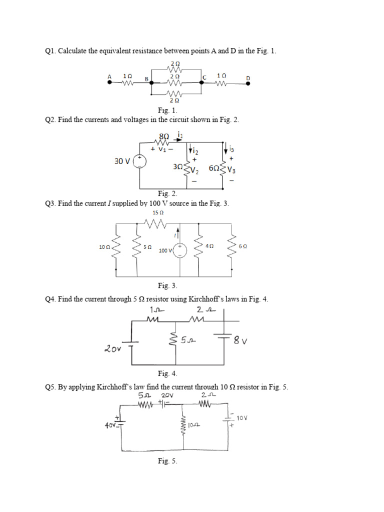 Practice Problems of EEE1101 - Batch29 | PDF | Electrical Network | Resistor