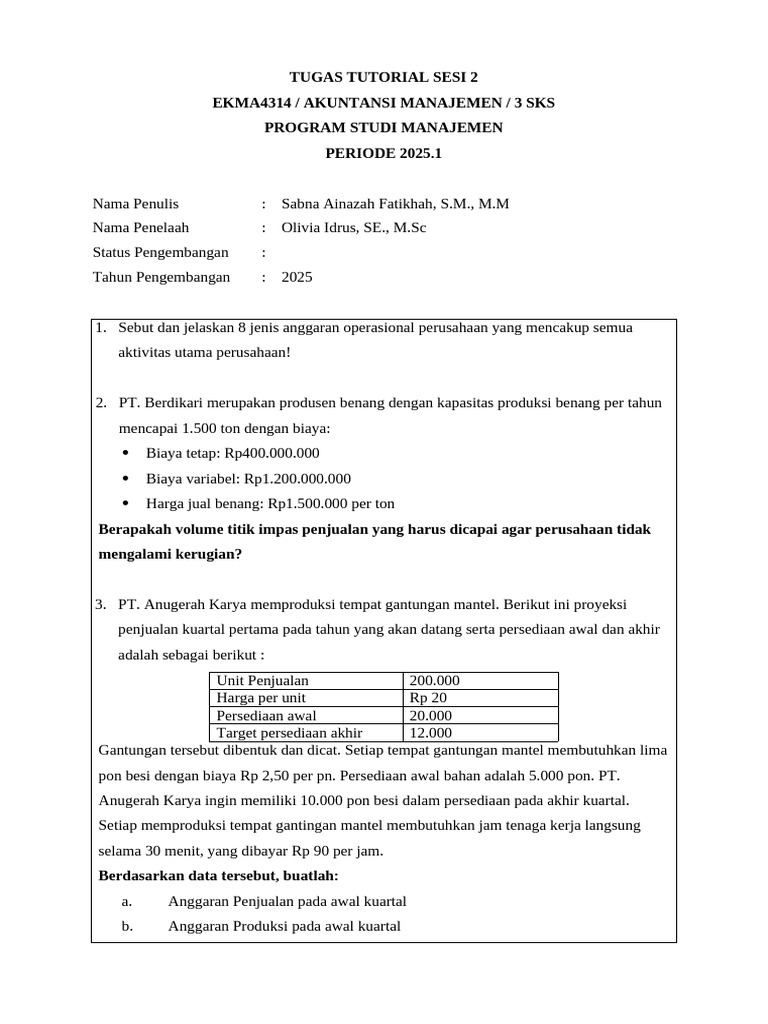 Tugas 2 Akun Done | PDF