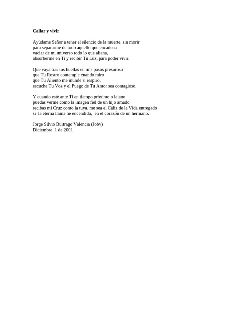 Callar y Vivir | PDF