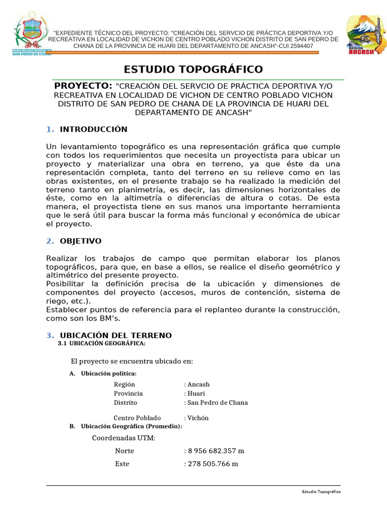 Estudio Topográfico | PDF | Topografía | Ciencias de la Tierra