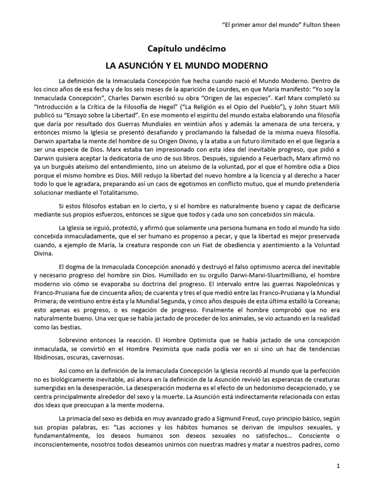 La Asuncion de María - Fulton Sheen | PDF | Amor | María, madre de Jesús