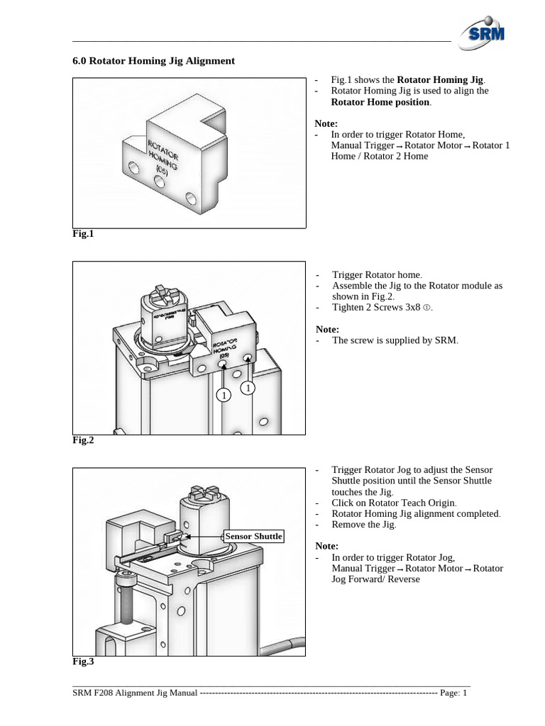 Rotator F, Z Homing Jig Alignment | PDF
