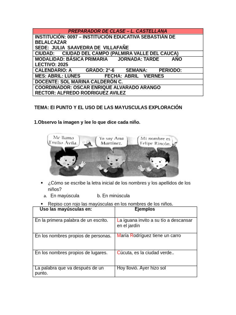 Guia, Punto y Uso de La Mayuscula | PDF | Caso de carta