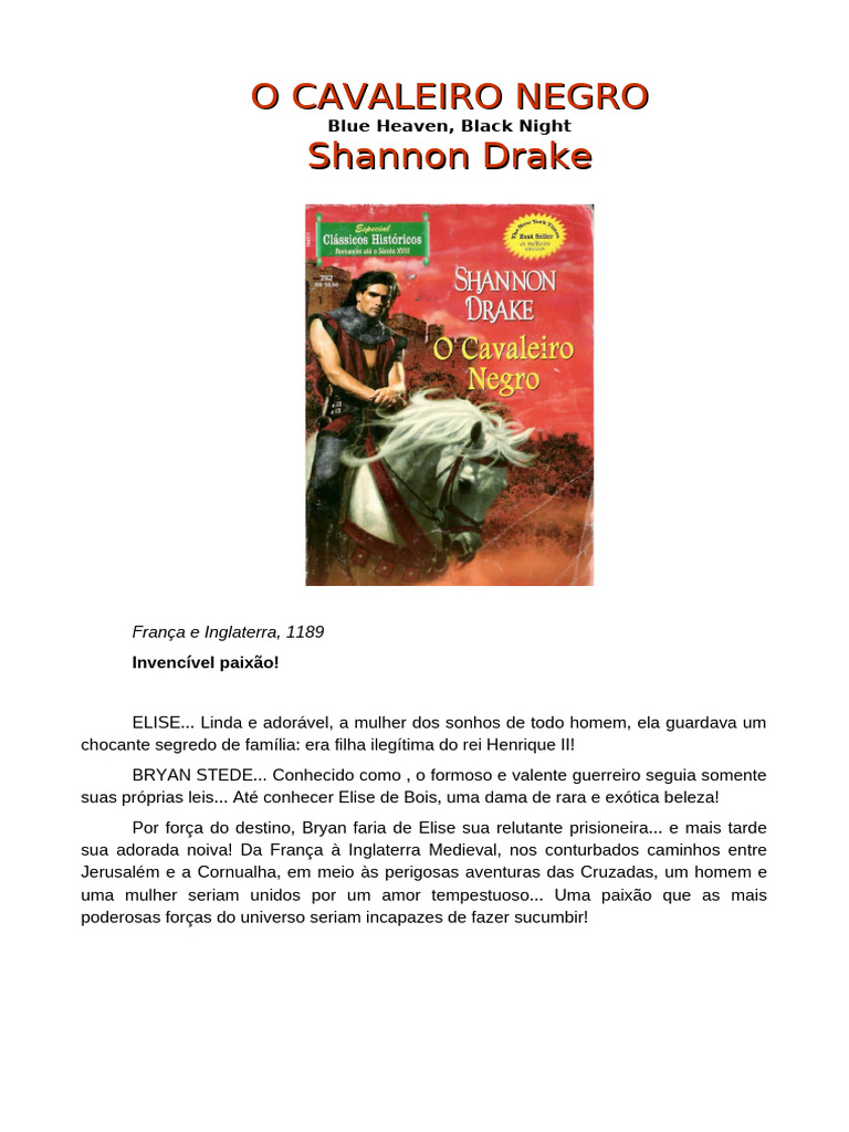 Shannon Drake - o Cavaleiro Negro | PDF | Castelo | Cavalos