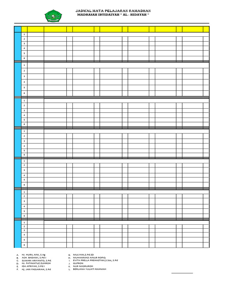 JADWAL MAPEL RAMADHAN 24-25 | PDF