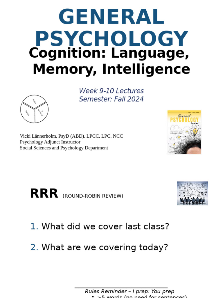 Lectures 9-10 Slides, Cognition Theories, Memory, Intelligence | PDF ...