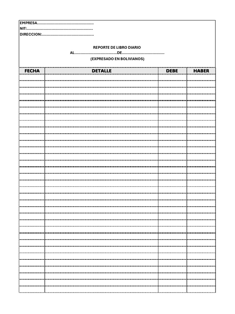 Formatos de Libro Diario | PDF