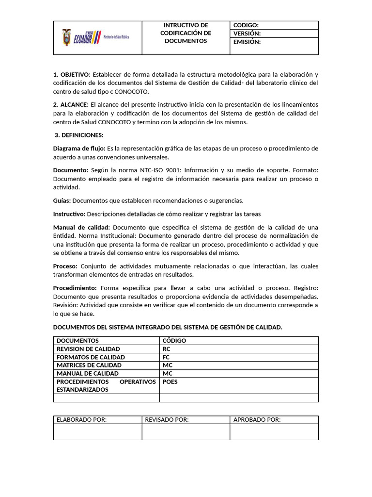 9 INSTRUCTIVO DE CODIFICACIÓN DE DOCUMENTOS | PDF
