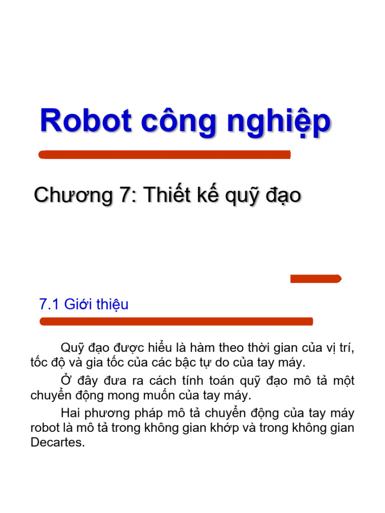 Chap 7 - Thiet Ke Quy Dao | PDF