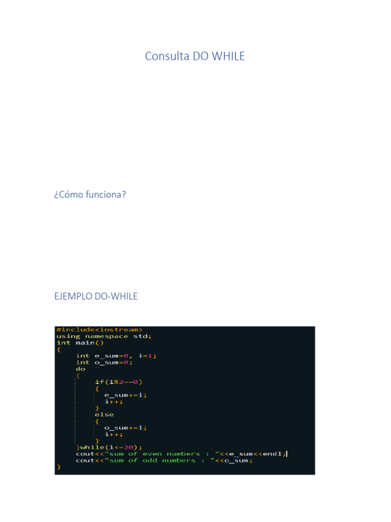 Estructura y Uso del Ciclo DO-WHILE en C++ | PDF