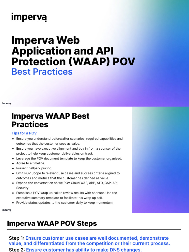 Imperva WAAP POV Best Practices | PDF