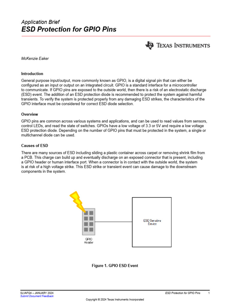 Esd Protection For Gpio Pins | PDF | Electrostatic Discharge | Electronics