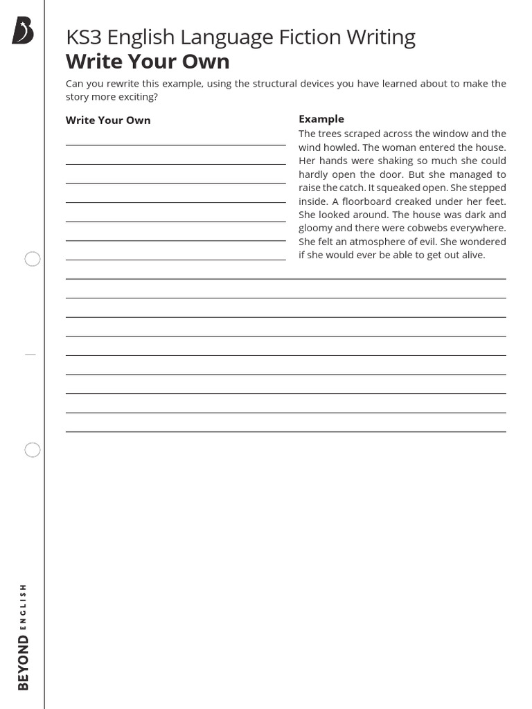 KS3 ELFW L6 Write Your Own Worksheet HA | PDF