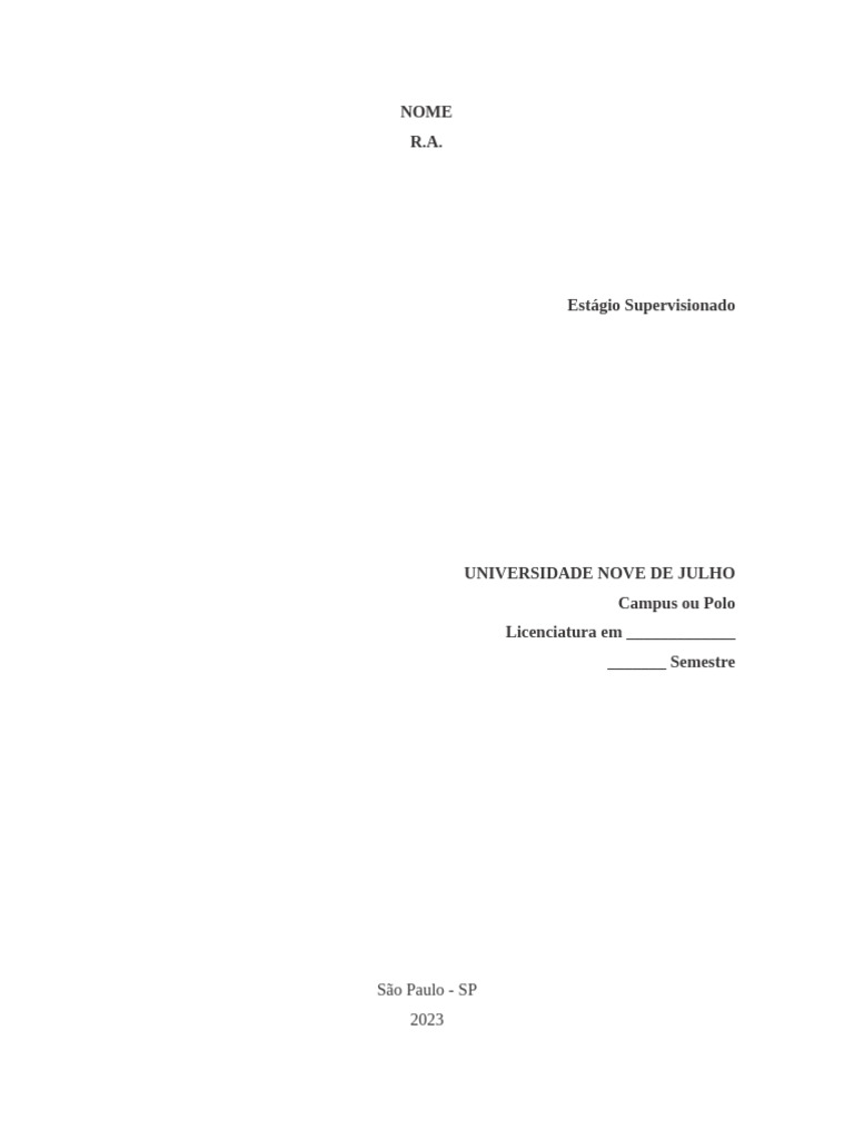 3 Modelo de Relat Rio de Est Gio | PDF