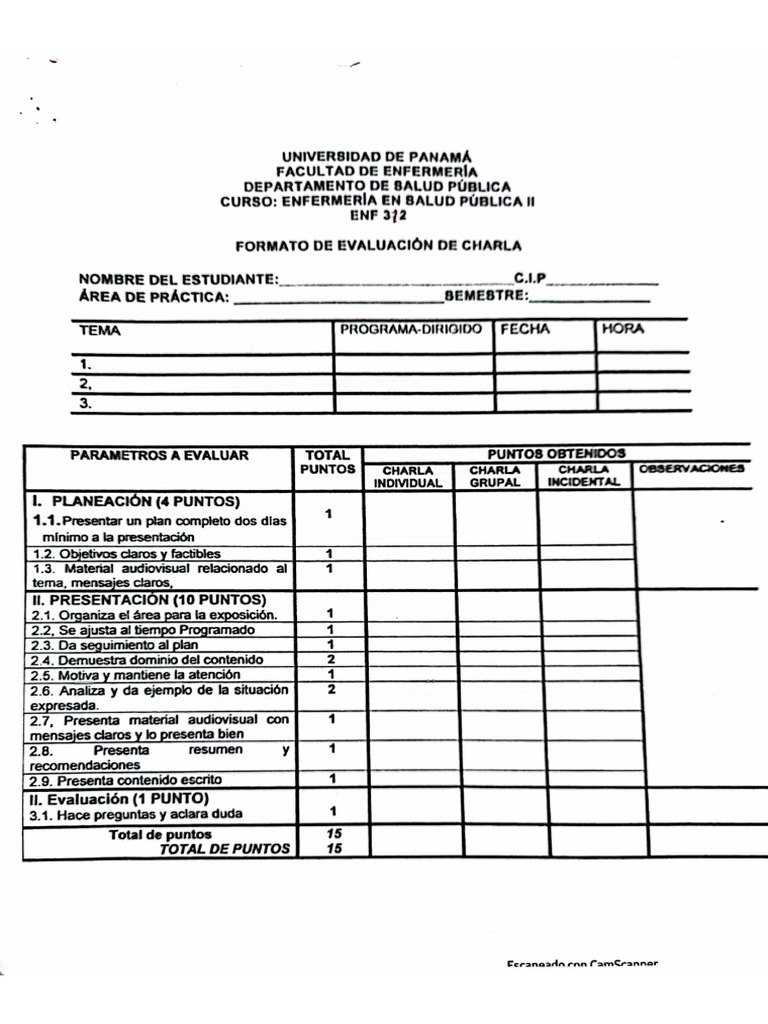 R-Brica de Charla Educativa | PDF