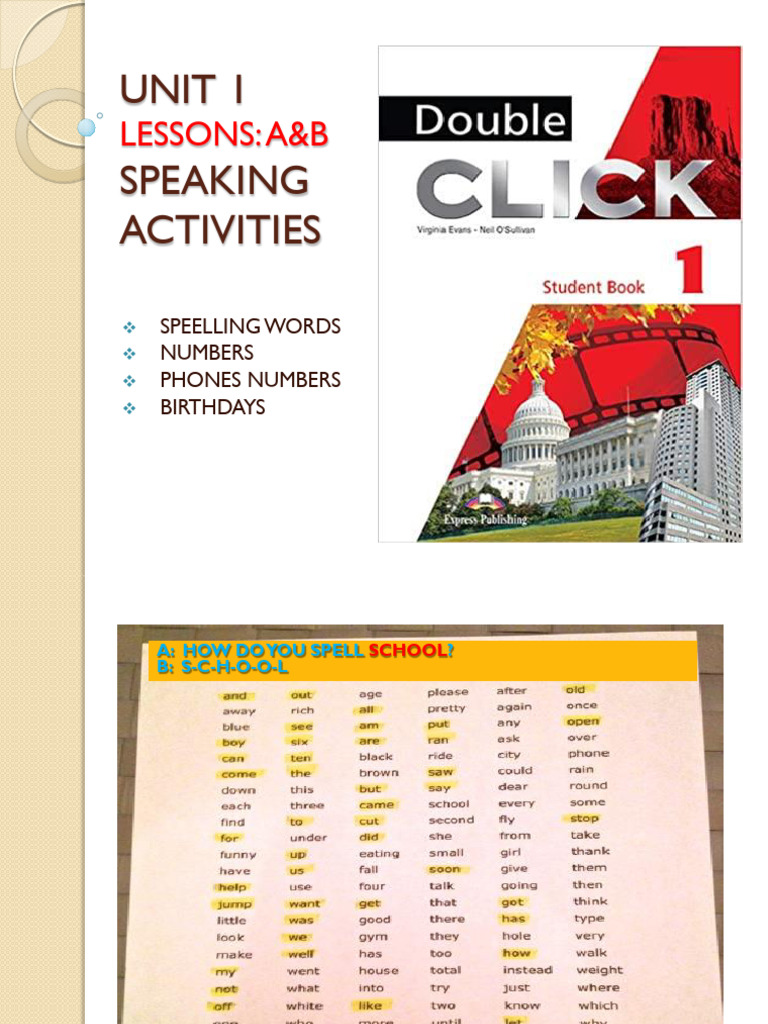 DC1, Unit 1 A, B Speaking | PDF