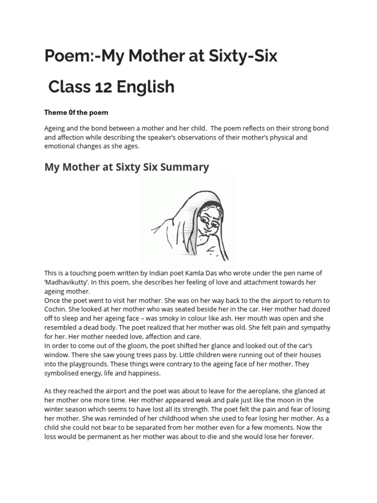 Poem My Mother at Sixty Six | PDF | Fear | Anxiety