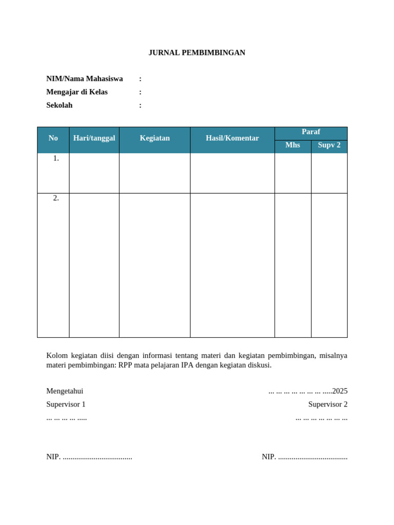 LAMPIRAN 3 (JURNAL PEMBIMBINGAN) PKM | PDF