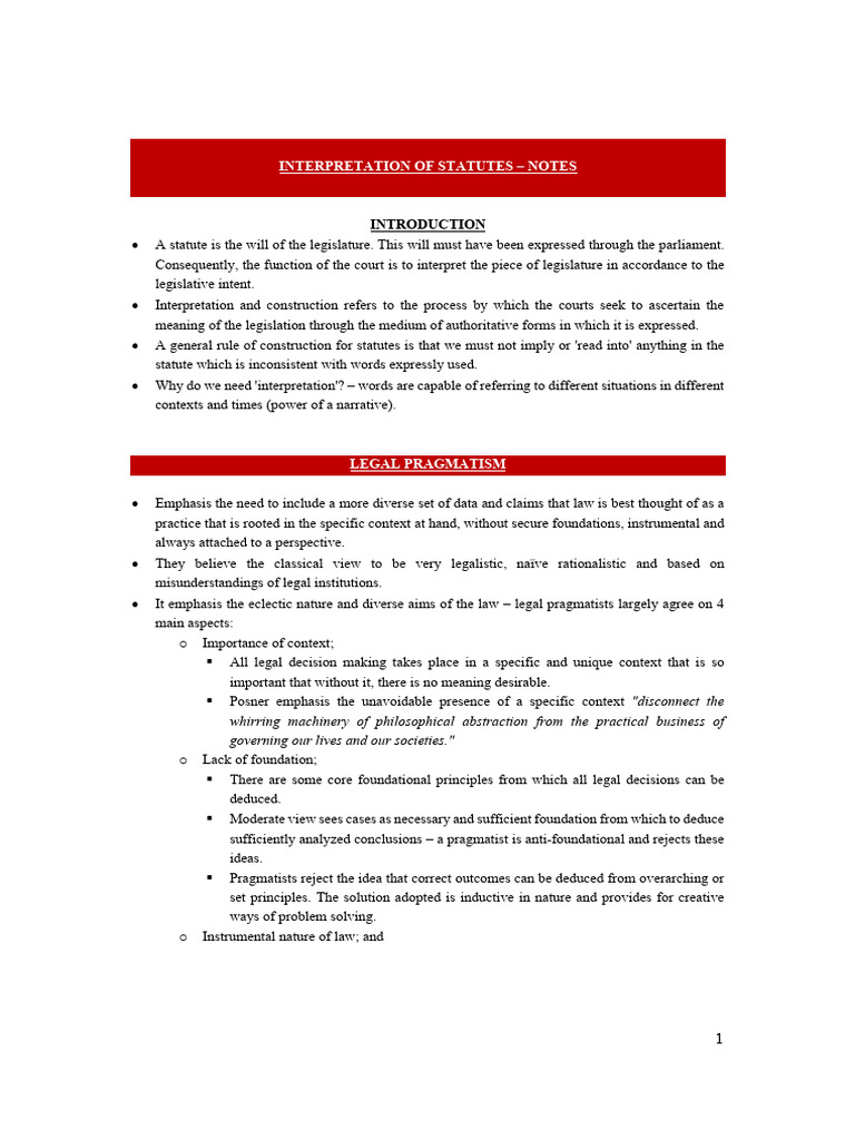 Interpretation of Statutes Overview | PDF | Justice | Crime & Violence
