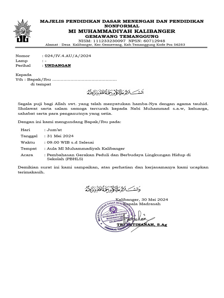 UNDANGAN PBHLS Rev. | PDF