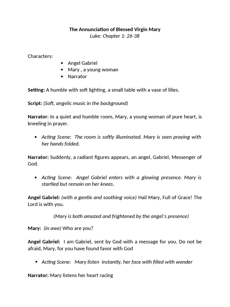 The Annunciation of Blessed Virgin Mary | PDF