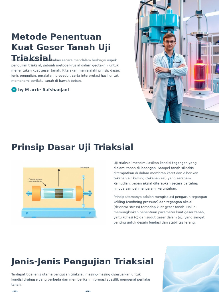 Metode Penentuan Kuat Geser Tanah Uji Triaksial | PDF