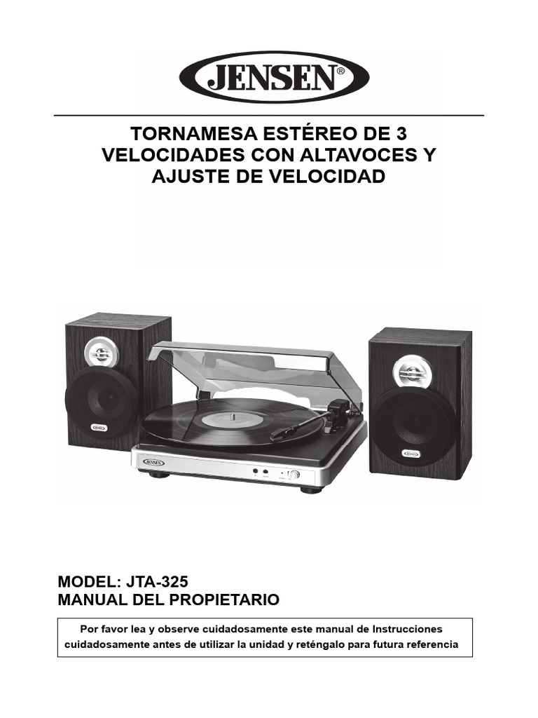 Tornamesa Estéreo JTA-325: Manual de Uso | PDF | Altoparlante ...