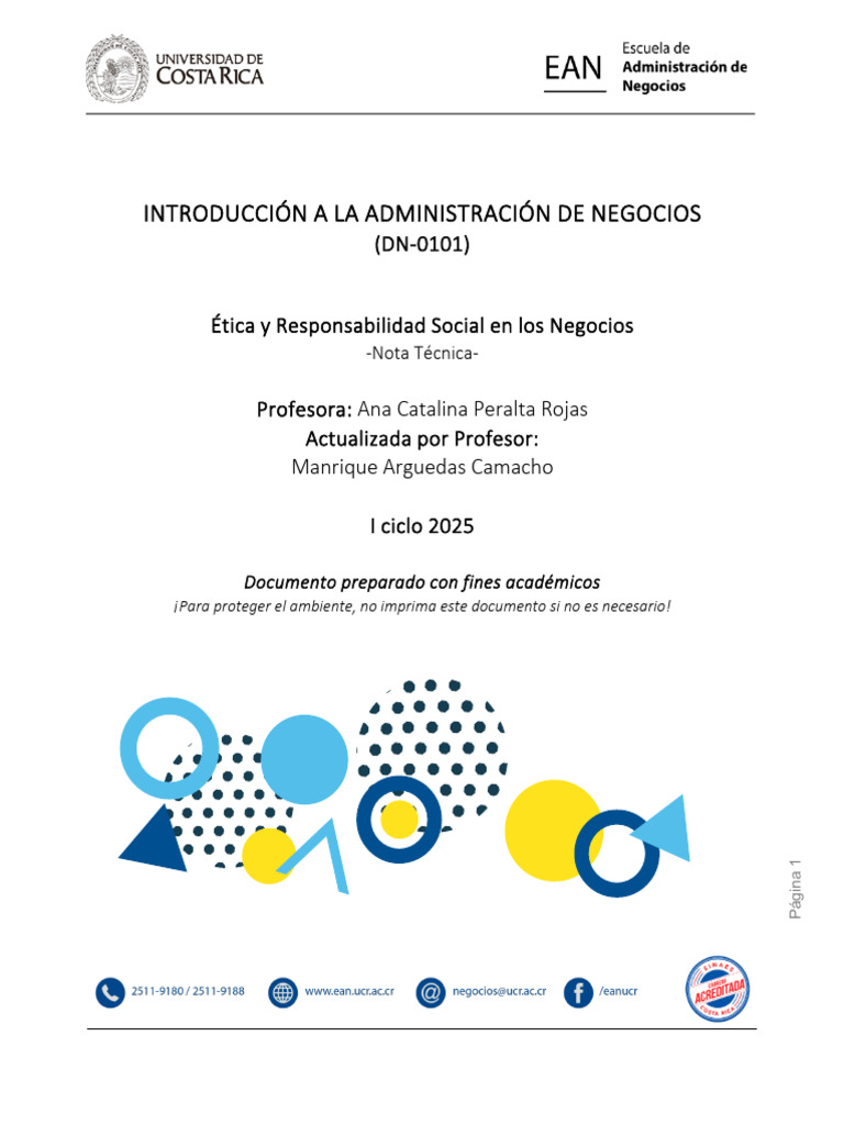 03 Nota Técnica - Etica y Responsabilidad Social en Los Negocios 2025 ...