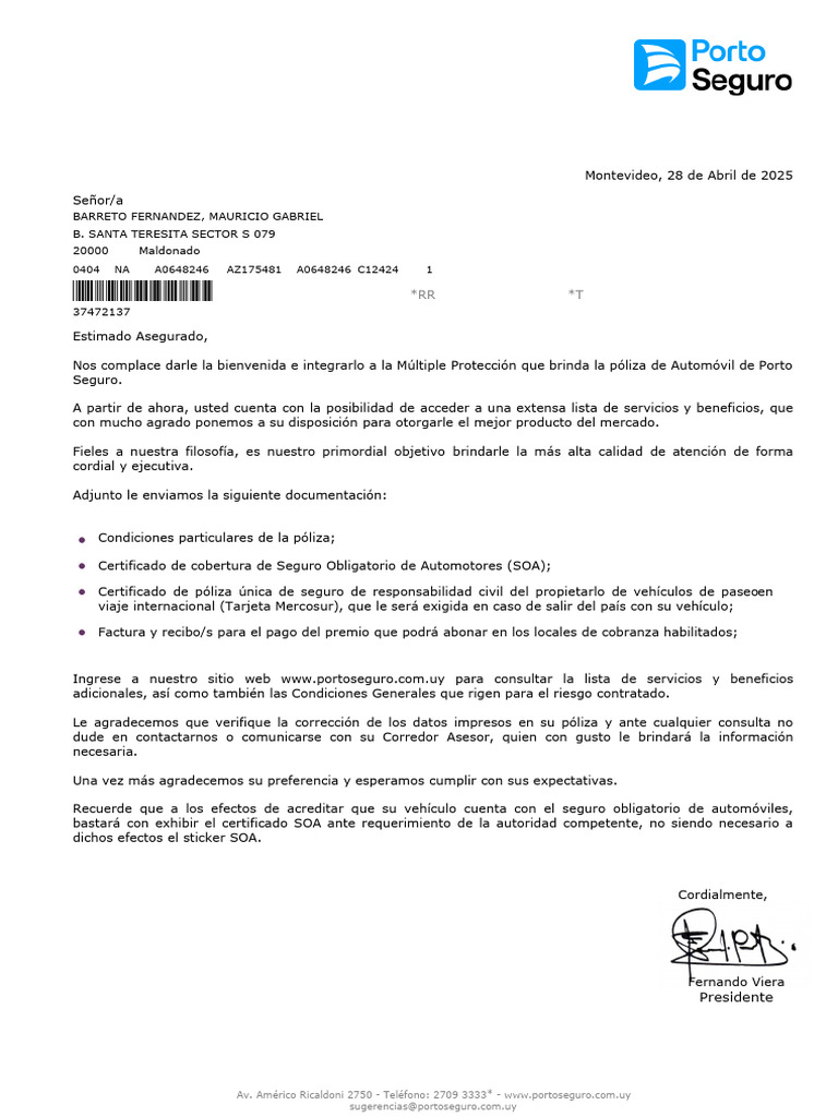 Documentos Certificado AZ175481 | PDF | Póliza de seguros | Seguro