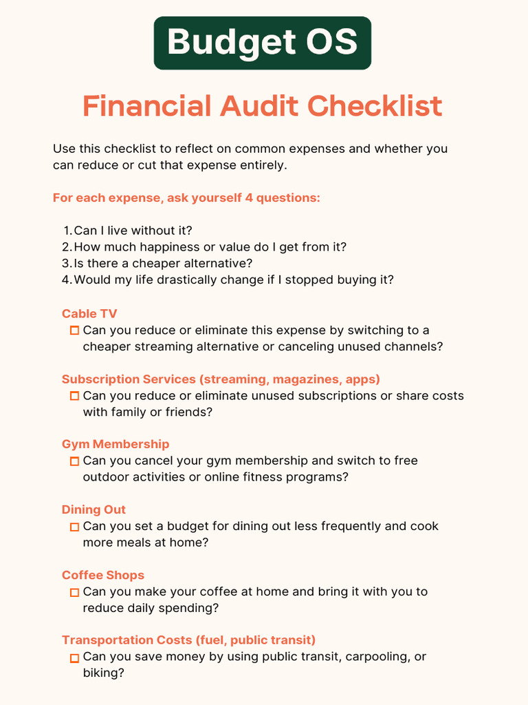 Financial Audit Checklist | PDF | Expense | Public Transport