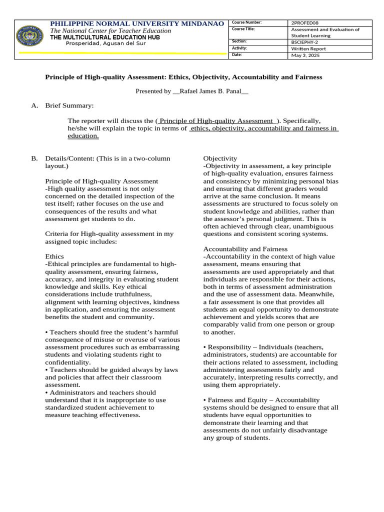 Written-Report - Ass & Eval | PDF | Educational Assessment | Teachers