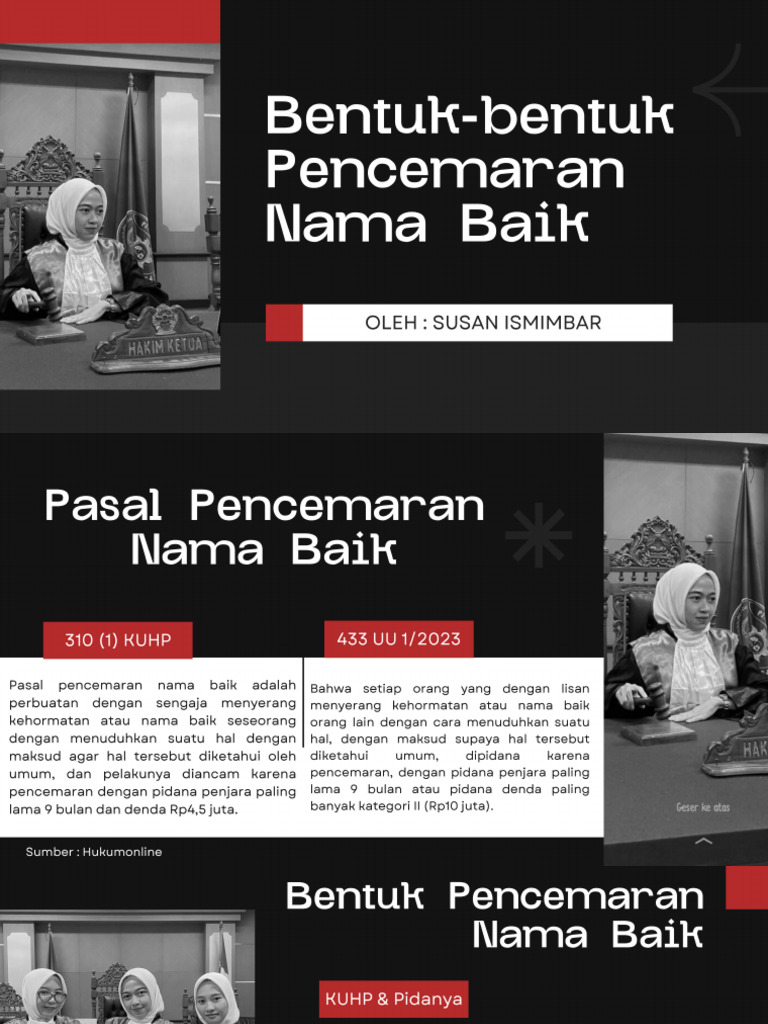 Bentuk Pencemaran Nama Baik - Susan Ismimbar | PDF